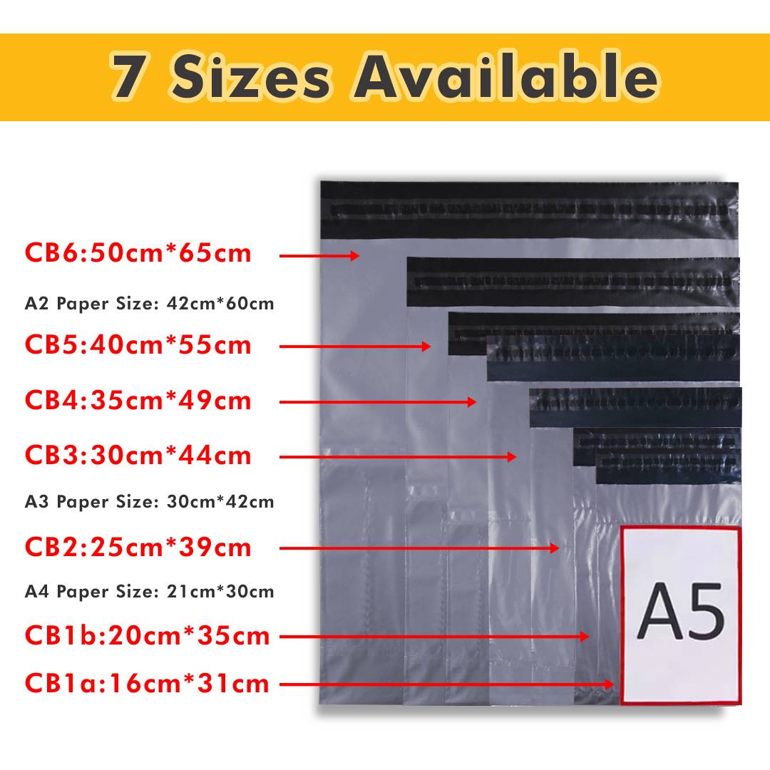 (1 BOX) Classic Grey Courier Bag With pocket