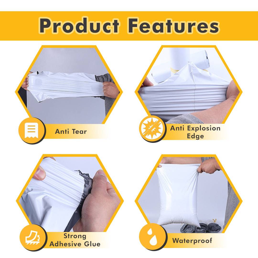 (1 BOX) Simple White Courier Bag No Pocket