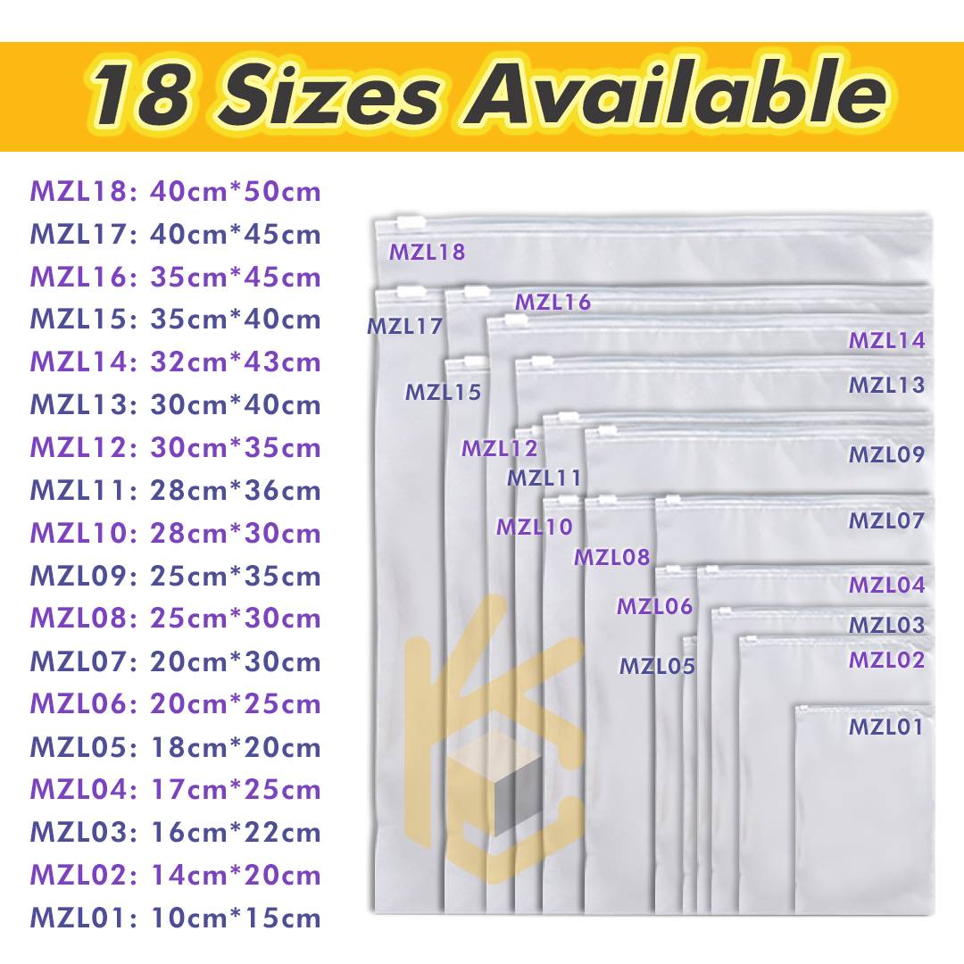 Matte Zip Lock Plastic Bag - 50pcs/Pack