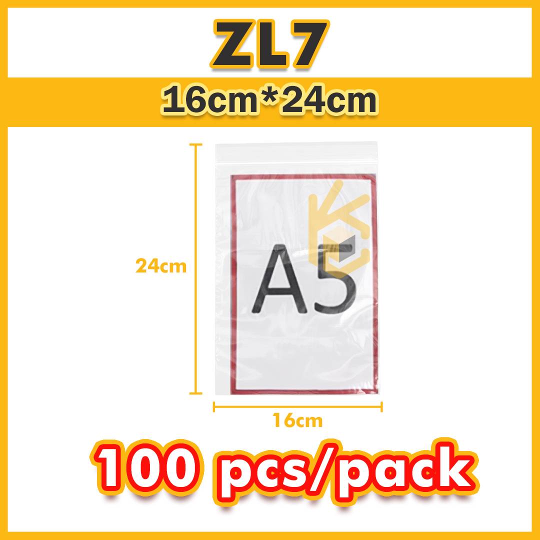 Zip Lock Plastic Bag (14 sizes) - 100pcs/Pack