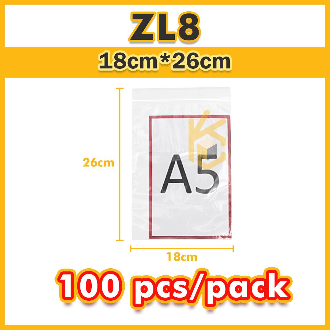 Zip Lock Plastic Bag (14 sizes) - 100pcs/Pack
