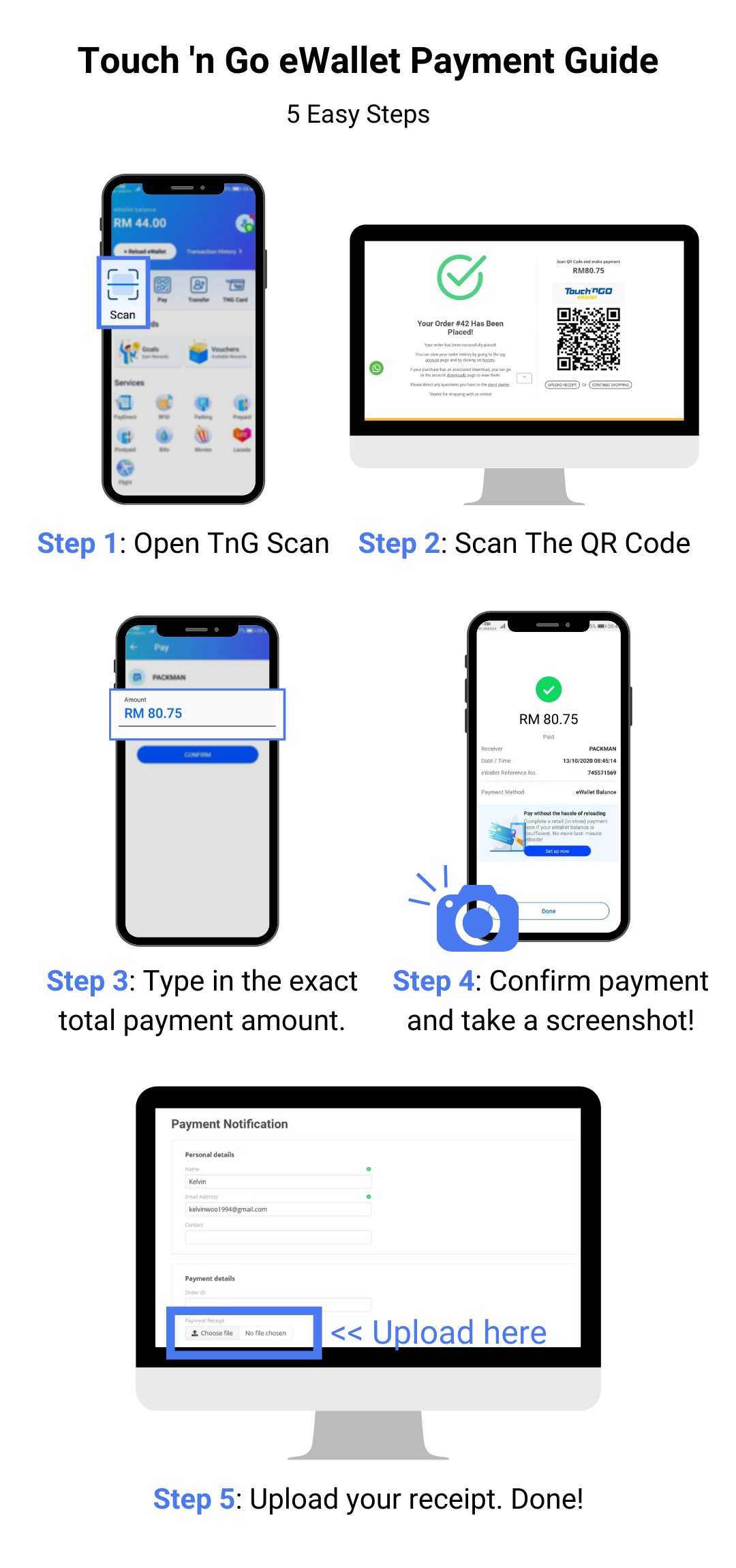 Touch and Go Ewallet Payment Guide | Packman